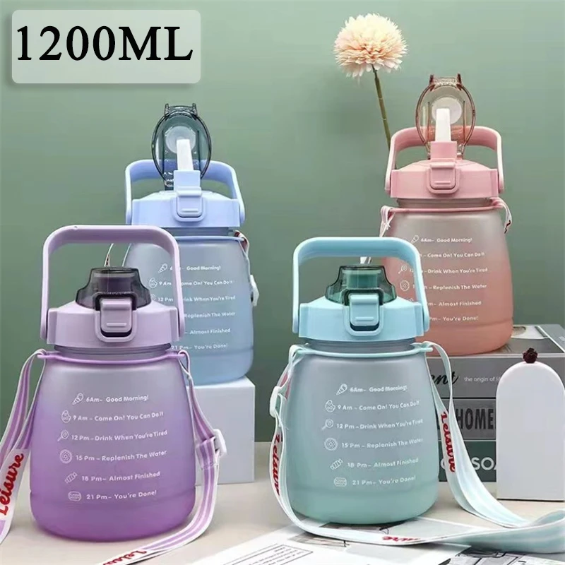 1-4PCS-Large-Capacity-Frosted-Plastic-Water-Cup-Sports-Travel-Portable ...