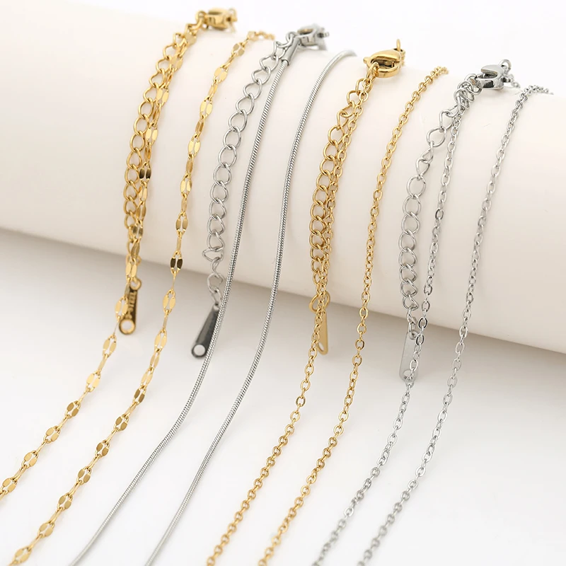 5pcs-Stainless-Steel-Lobster-Clasps-Chains-Necklace-Gold-Color-Necklace ...