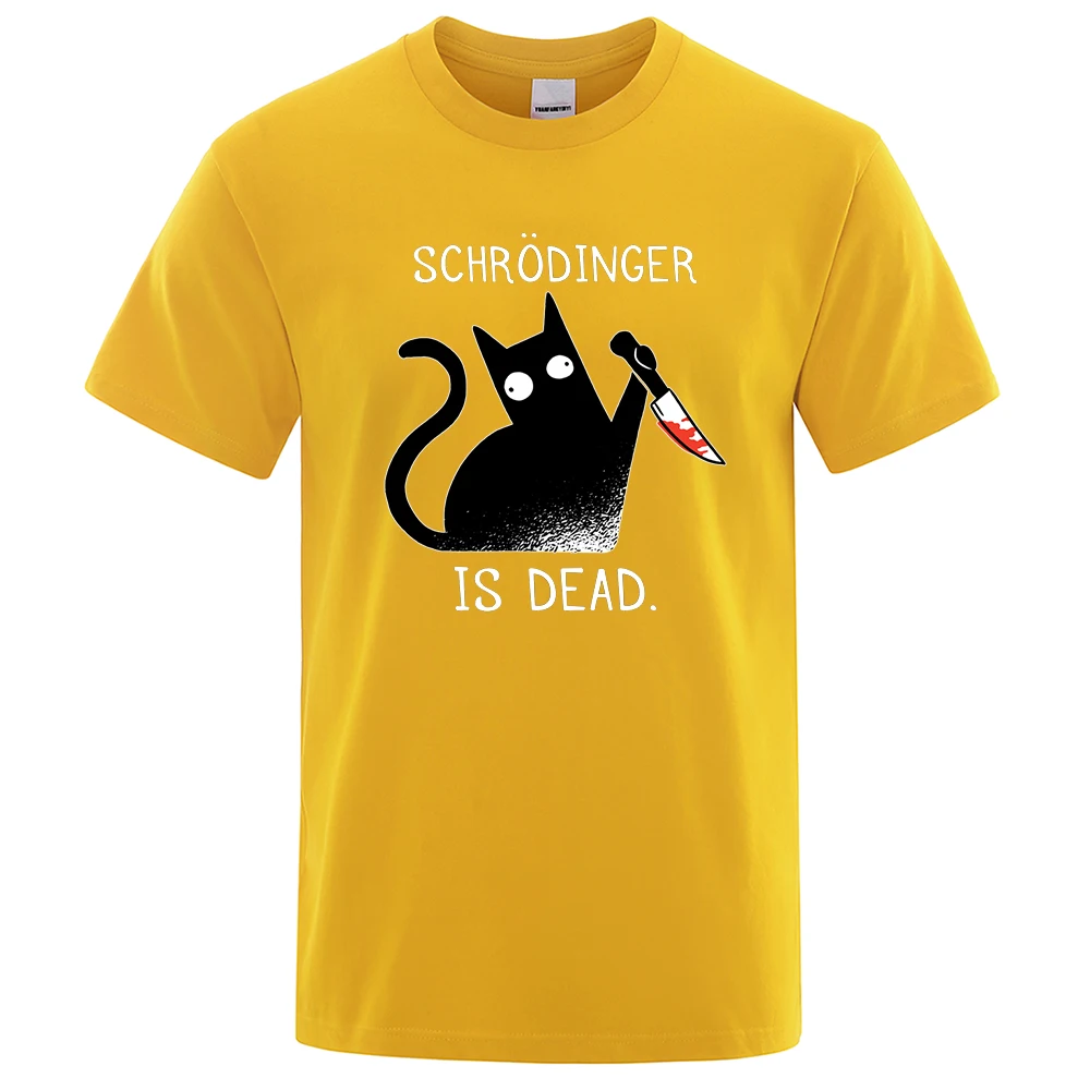 Schrodinger Is Dead Black Cat Fashion Soft T-Shirt Man High Quality T ...