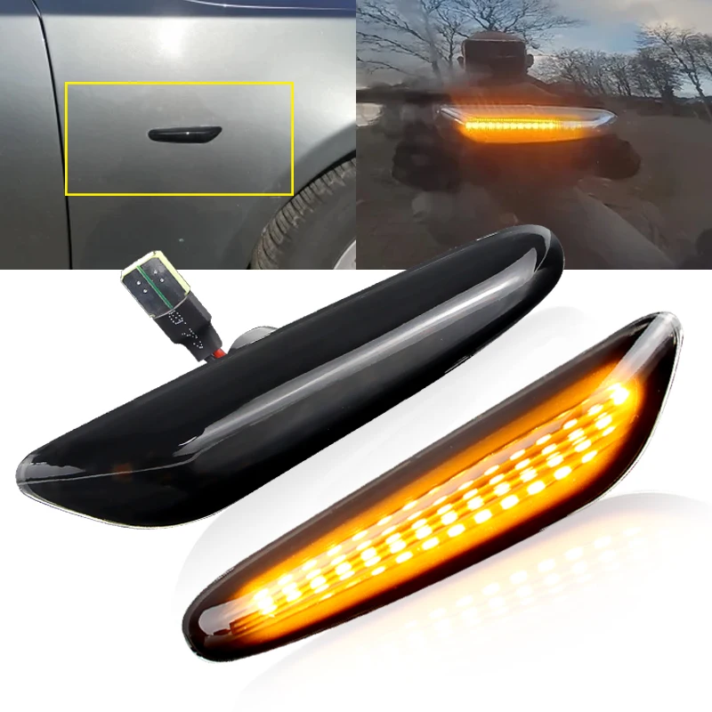2x LED Turn Signal Light Side Marker 63133418445 For BMW 1 3 5 serie ...