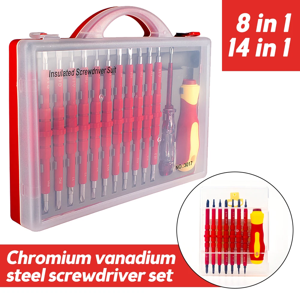 8-14pcs-Precision-Screwdriver-Set-Cross-Shaped-Slotting-Square-Tips ...