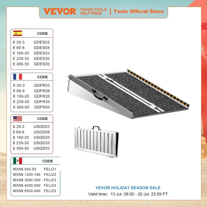 VEVOR-Portable-Wheelchair-Ramp-Non-Slip-Aluminum-Folding-Threshold-Ramp ...