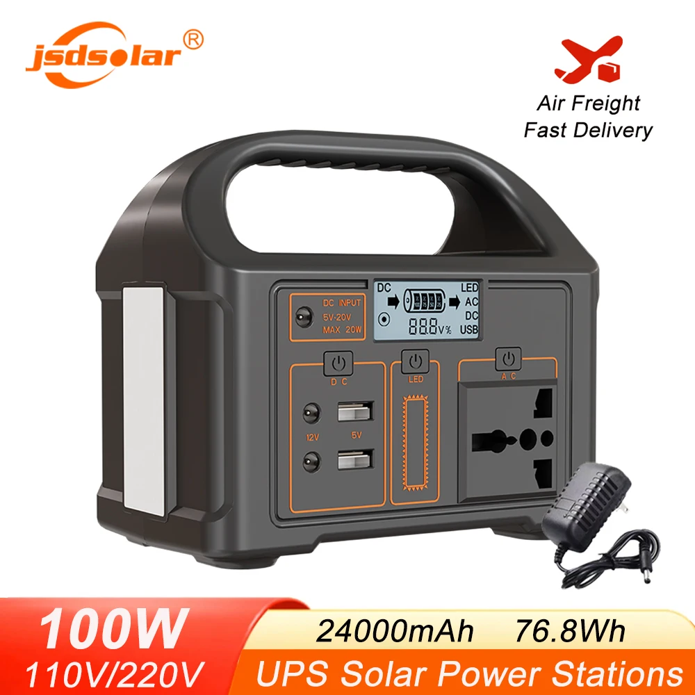 100W-Portable-Power-Station-220V-110V-Solar-Generator-Outdoor-Emergency ...
