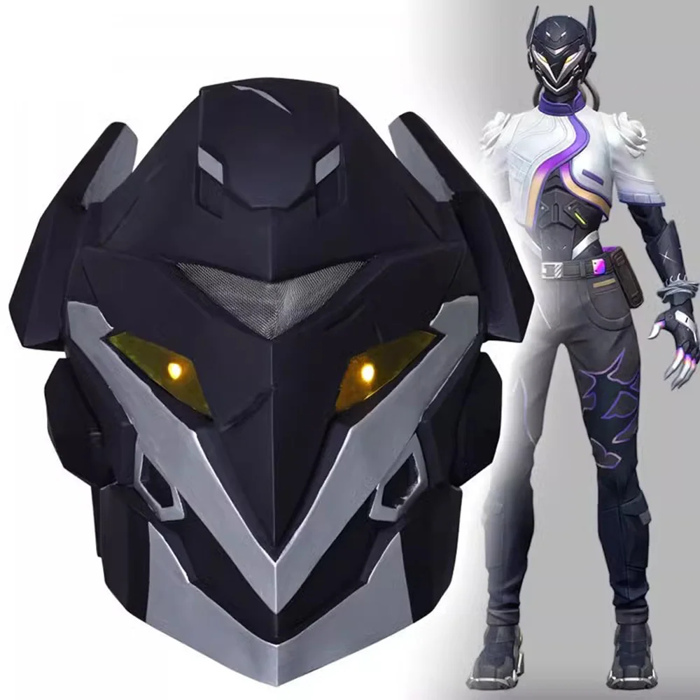 Game VALORANT Cosplay Vyse Helmet With Led Light PVC Face Mask for ...