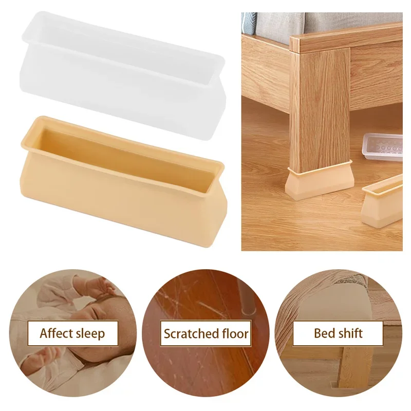 4pcs-Anti-slip-furniture-feet-legs-cover-socks-Mute-bed-stopper ...