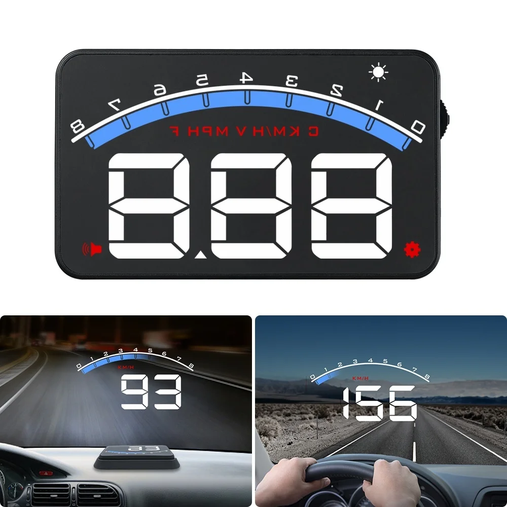 Car-Head-Up-Display-Car-Projector-Speed-Temp-Warning-System-Speedometer ...