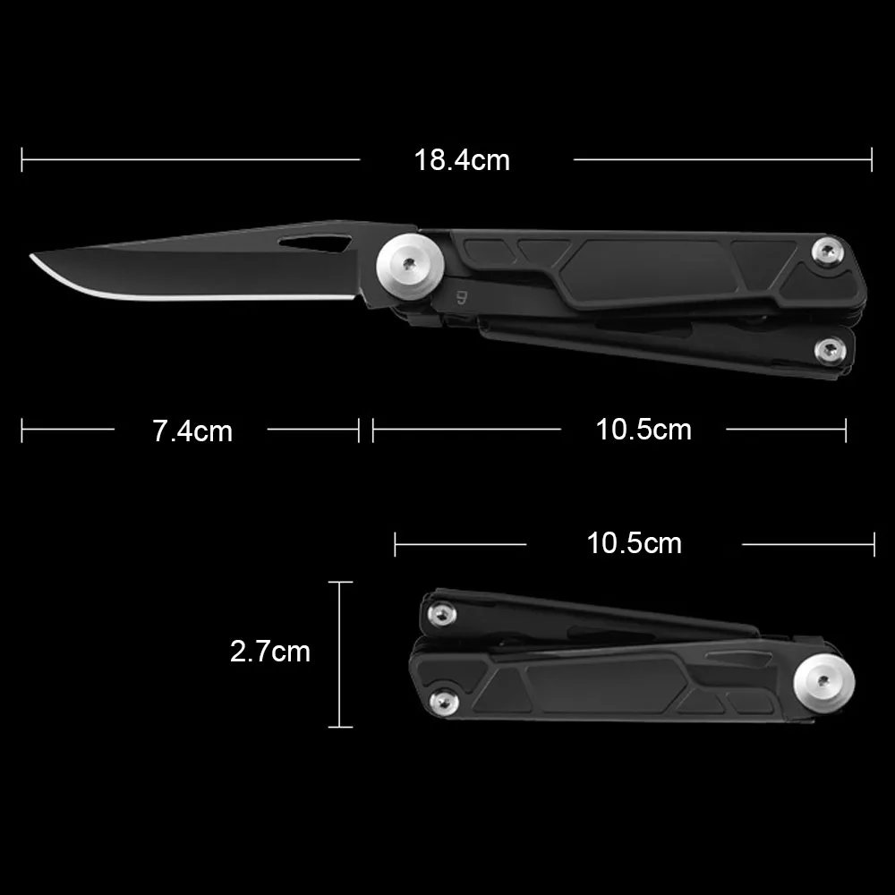 2Cr13 Steel Multitool Folding Knife Scissors EDC Self Defense Survival ...