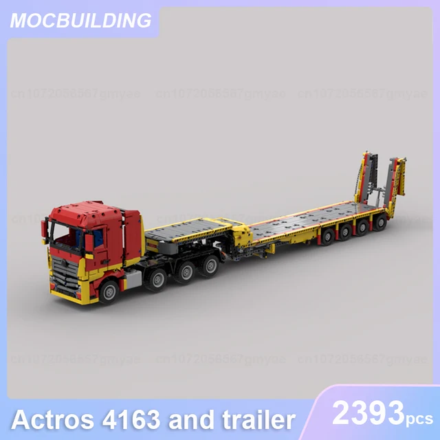 Actros 4163 and Trailer with Steering MOC Building Blocks DIY Assemble ...