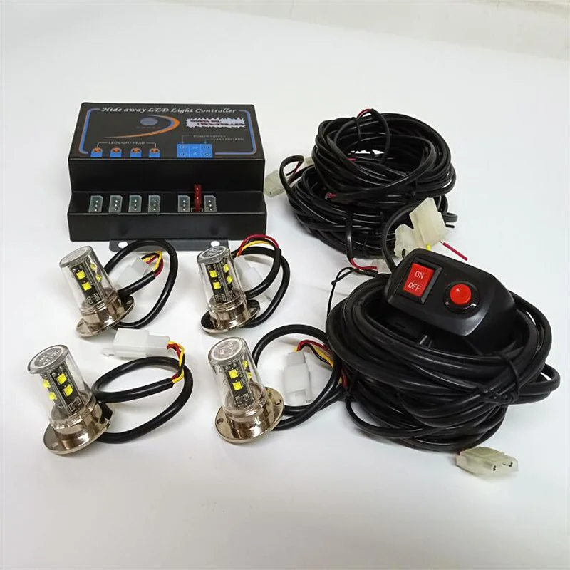 Heldere 4 heads * 8 W Led Auto Stroboscoop, DC12V/24 V Led Auto ...