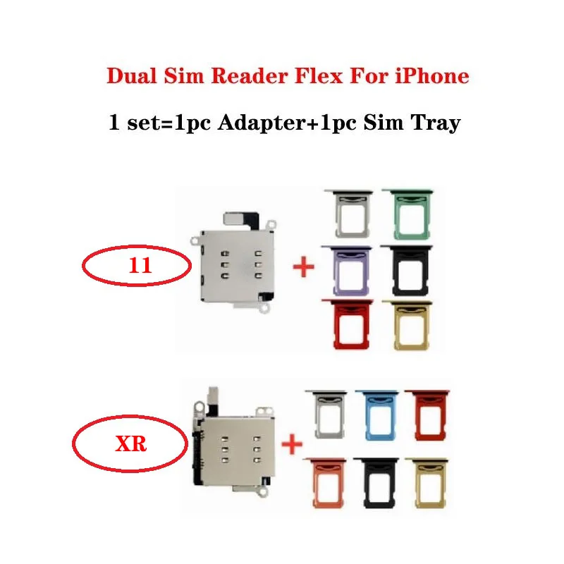 Dual-Sim-Card-Reader-Tray-Slot-Holder-Connector-Flex-Ribbon-Cable-For ...