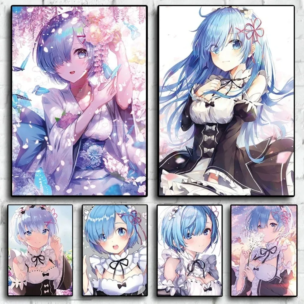 Rem-Rezero-Cartoon-Anime-Comic-Characters-Modern-Art-Home-Wall-Decor ...