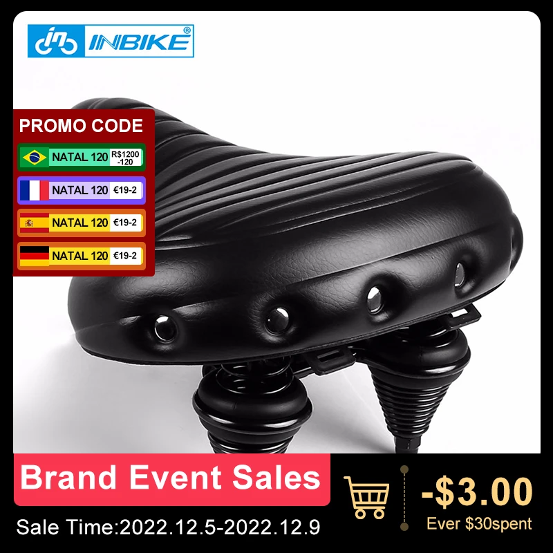 Inbike Soft Wide Bicycle Saddle Comfortable Bike Seat Vintage Bicycle Pu Saddle Pad Waterproof ...