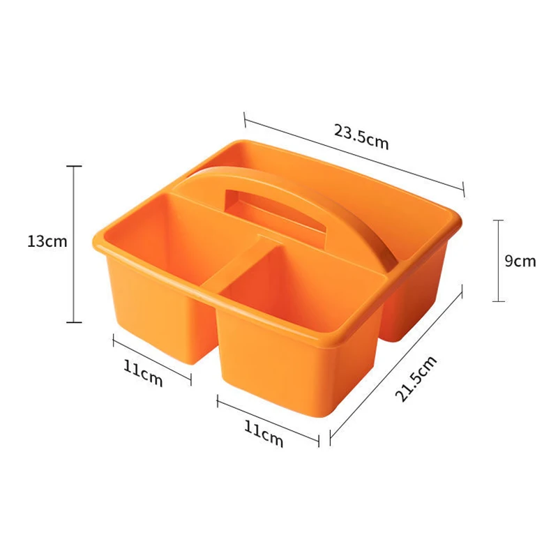 Home Office Plastic Storage Box With 4 Compartments And Portable Handle ...