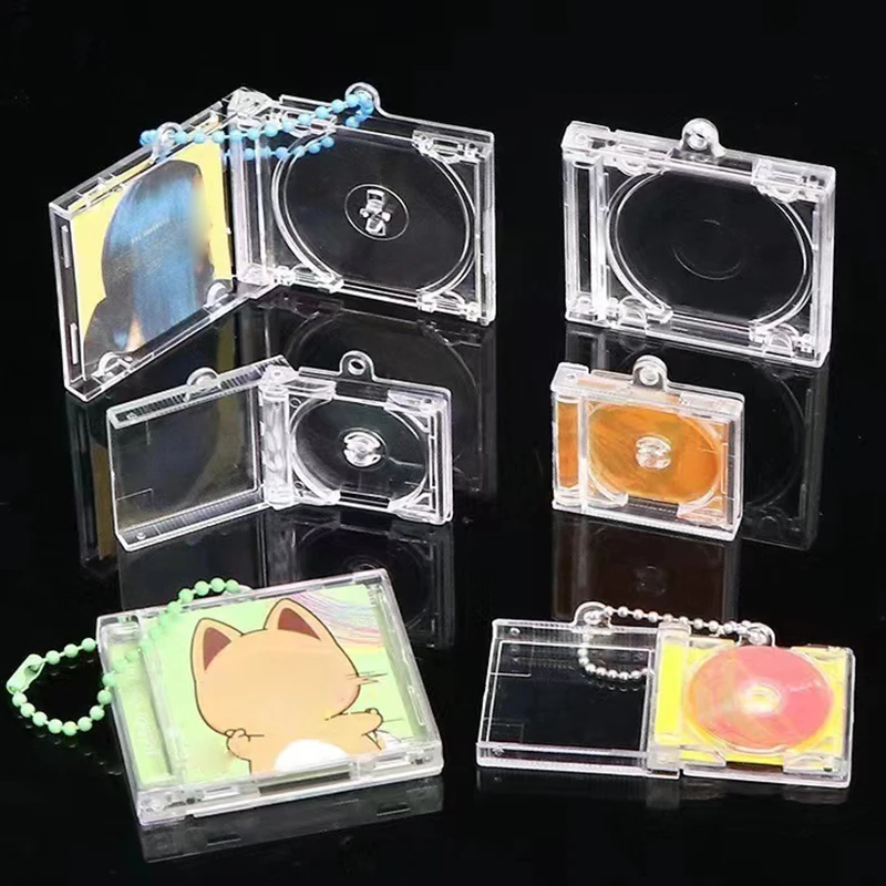 Blank-Mini-CD-Case-Keychain-Creative-DIY-Keychain-For-Bags-Transparent ...