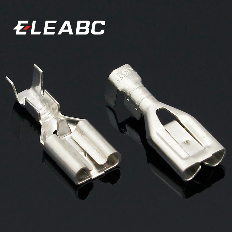 50PCS 6.3mm 6.3 Crimp Terminal Male Female Spade Connector Crimping ...