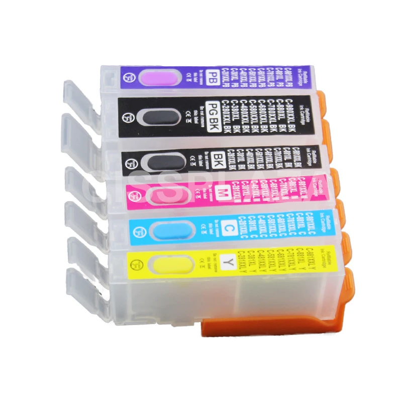 CISSPLAZA PGI 680 CLI 681 Refillable Ink Cartridge with permanent Chip ...