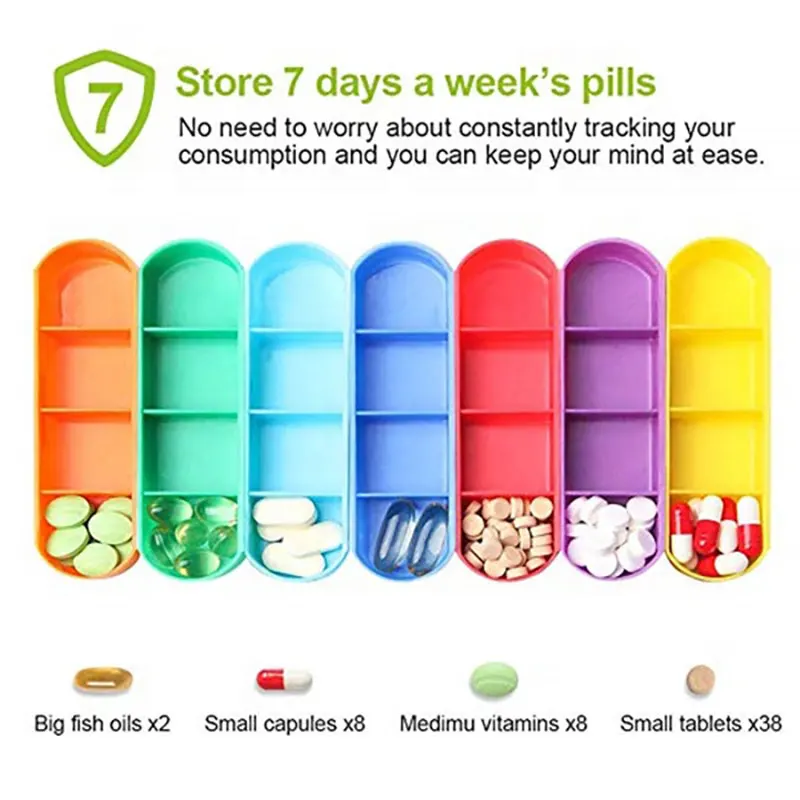 7 Days Daily Pill Box for Medicine French Holder Drug Case Weekly Pill ...