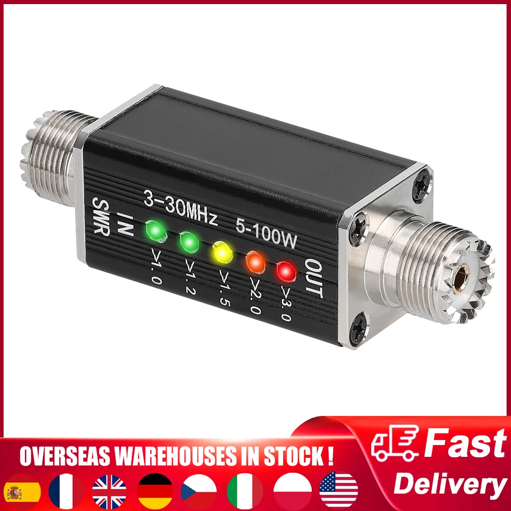 5LED-miernik-SWR-3-30MHz-cz-stotliwo-Max-100W-falach-kr-tkofalowych ...