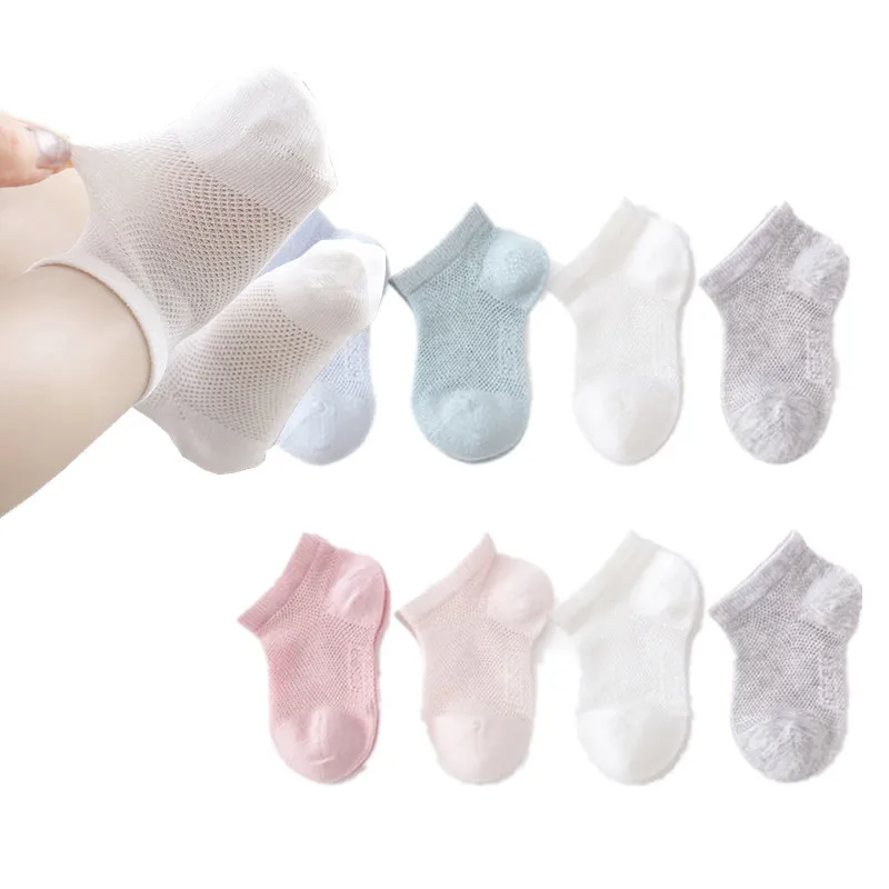 3 Pair Summer Baby Sock Solid Color Mesh Ankle Short Sock for Toddler ...