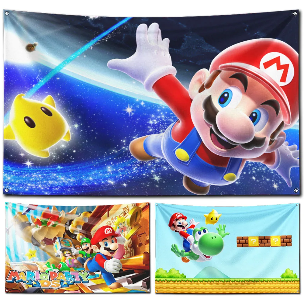 Bandera-de-Super-Mario-de-3x5-pies-cartel-de-impresi-n-Digital-de-poli ...