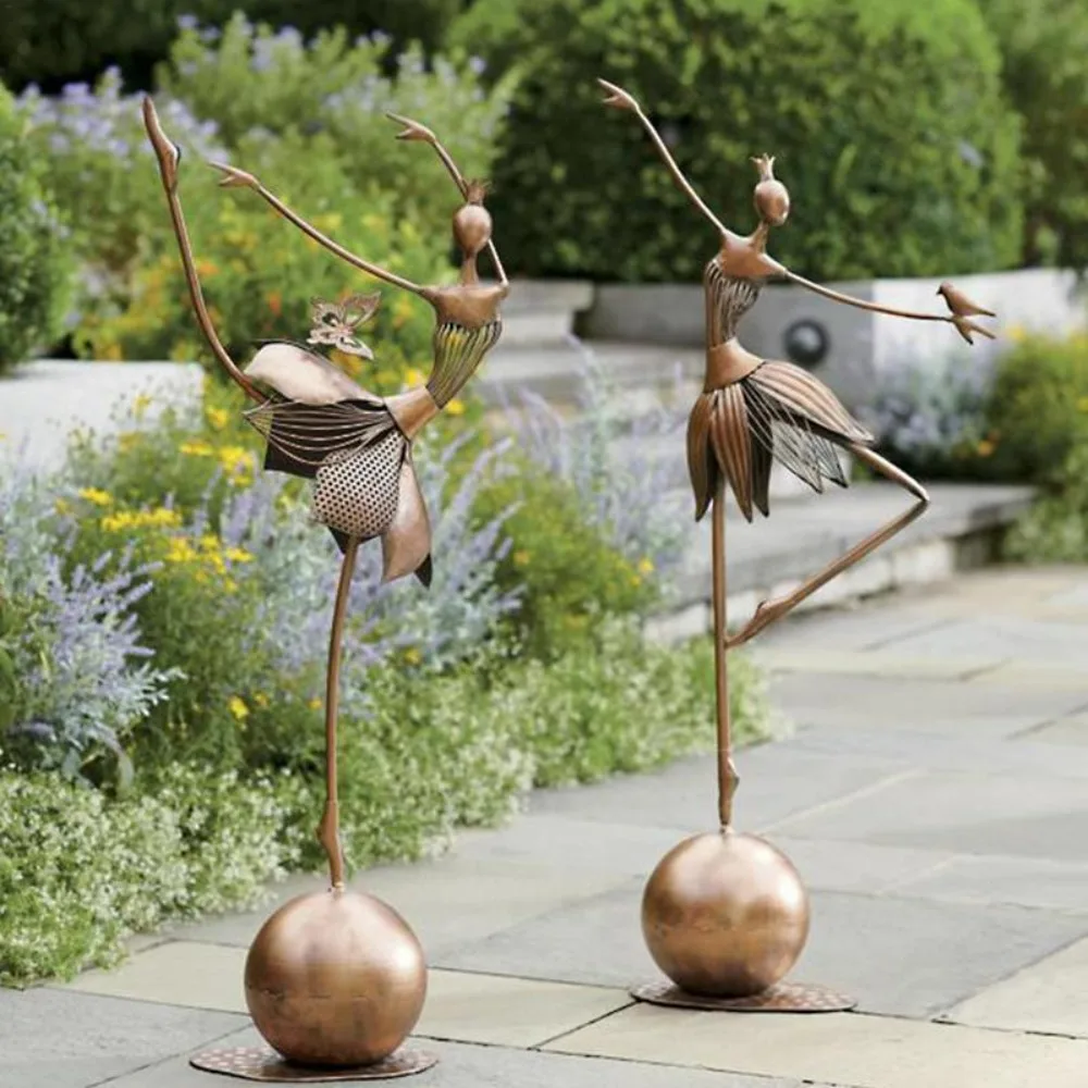 Metal-Ballet-Girl-Sculpture-Metal-Garden-Statues-Ornament-Stand-Upright ...