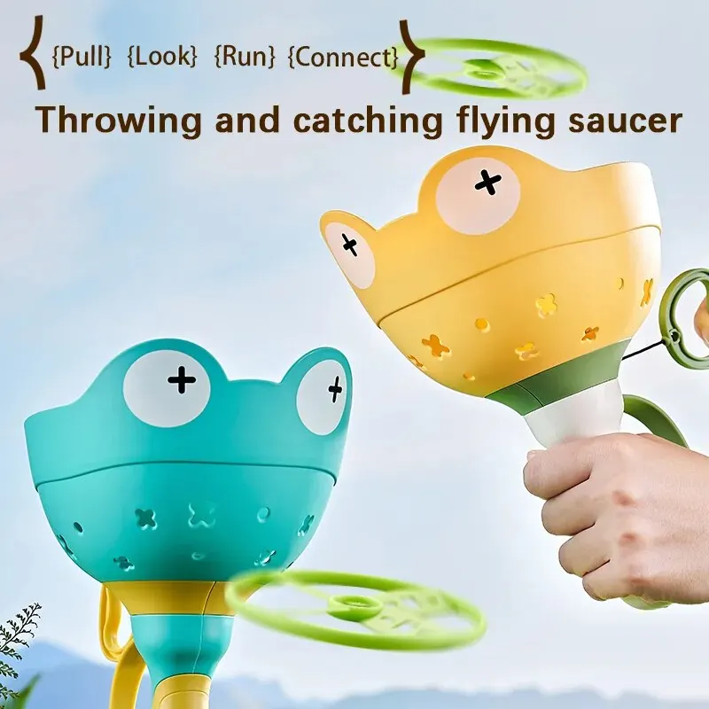 Frog-Pull-String-Ejection-Flying-Saucer-Launcher-Novelty-Catching-Fun ...