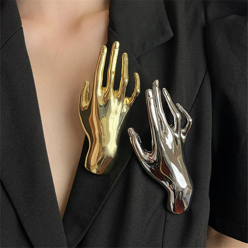 Hyperbole-Metal-Smooth-Palm-Hand-Shape-Large-Broochs-For-Women-Men-Punk ...