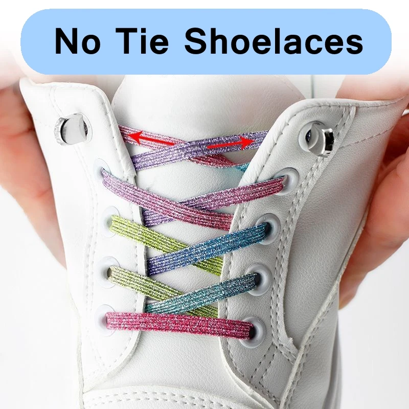 New-Elastic-Locking-Shoelace-Candy-color-No-Tie-Shoe-laces-Sneakers ...