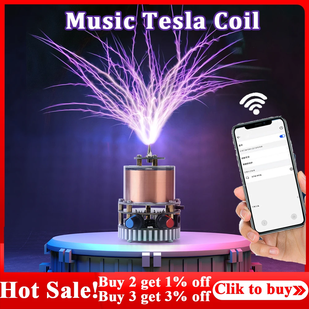Generic Sstc Solid State Tesla Coil Flat-Panel Bluetooth Music Tesla ...