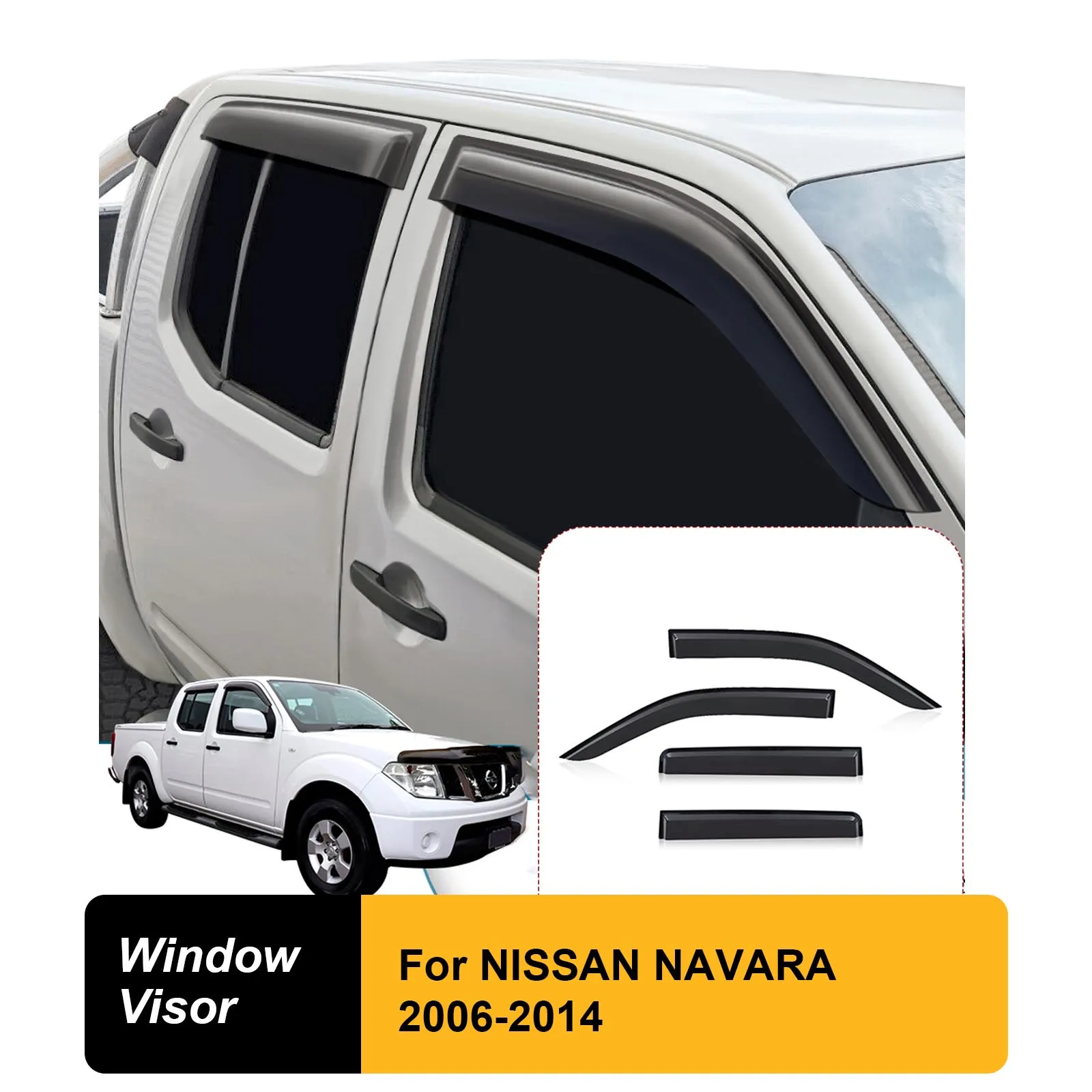 Window-Visor-Wind-Deflectors-Sun-Rain-Guard-For-NISSAN-NAVARA-D40-2006 ...