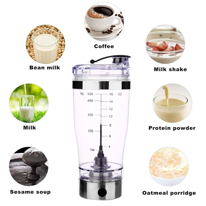 Electric Protein Powder Mixing Cup Gym Training Travel Home Office ...