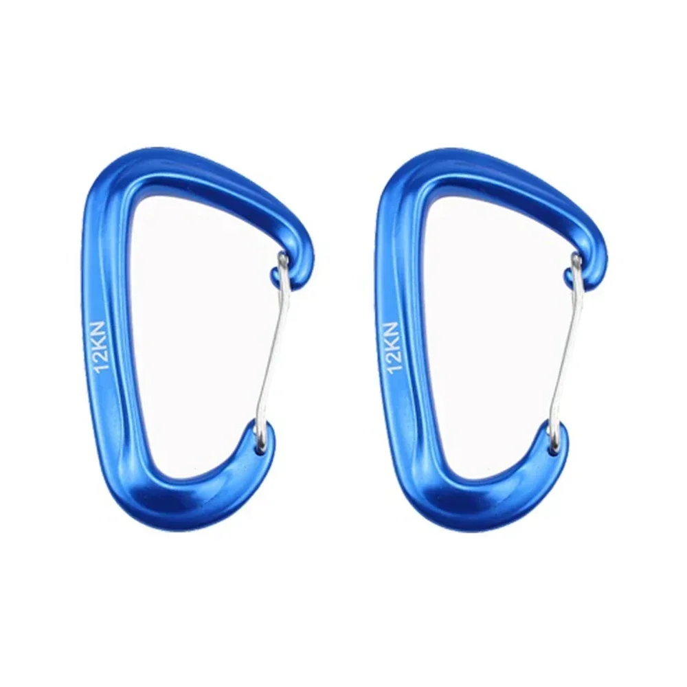 2PCS-12KN-Professional-Safety-Carabiner-D-Shape-Key-Hooks-Aluminum ...