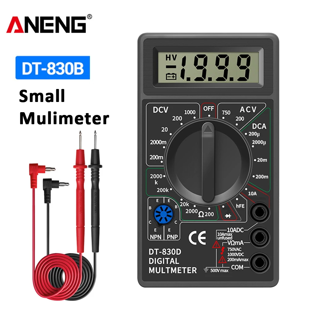 Aneng Dt830b Lcd Multimeter Digital Voltmeter Ammeter Ohm Multimetro ...