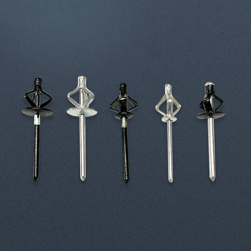 30/50pcs Silver & Black Folding Blind Rivet Aluminium Alloy Rivet Fold ...