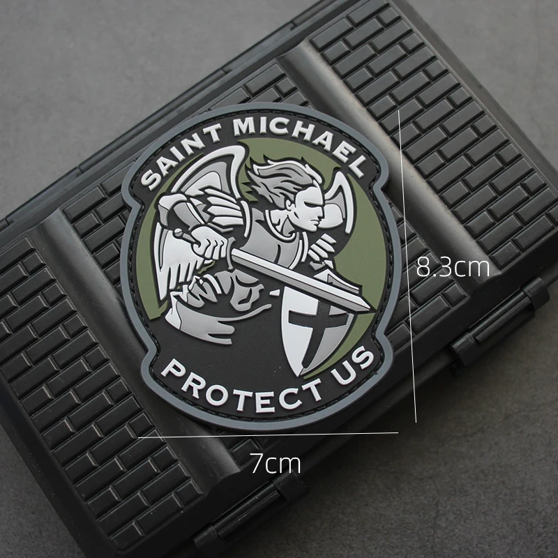 Angel-Legion-AM-3D-PVC-Patch-Saint-Michael-Protect-Us-Nylon-Reflective-Patches-DIY-Tactical ...