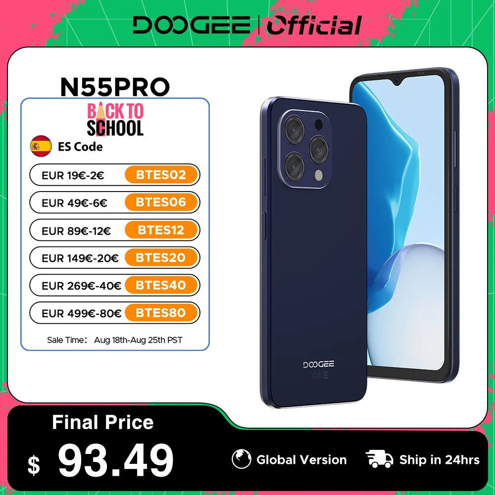 DOOGEE-tel-fono-inteligente-N55-Pro-de-6-56-90Hz-IPS-6GB-de-RAM-256GB ...
