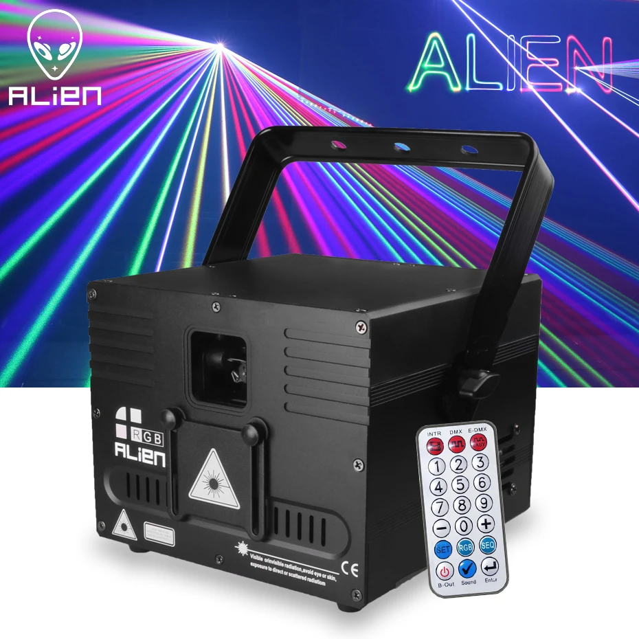 ALIEN 1W 2W DMX RGB Ilda Animation Laser Projector Scanner Professional ...