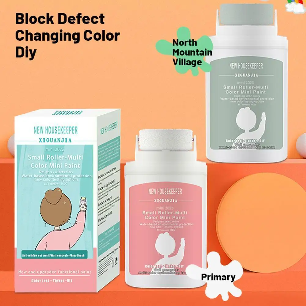 100ml DIY Wall Small Roller Paint Brush Wall Patching Repair Paint ...