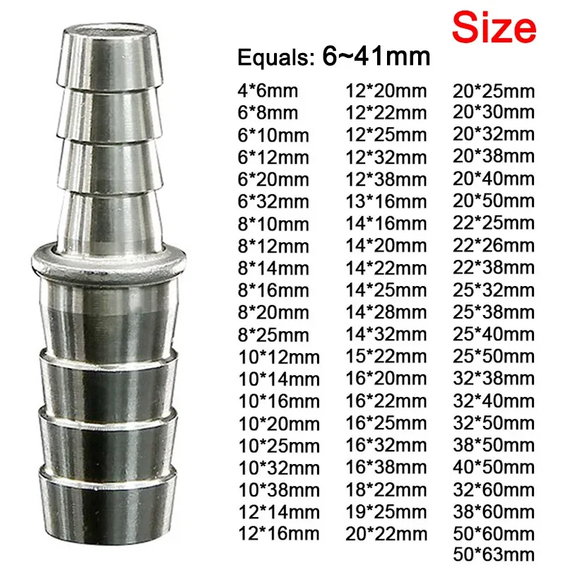 Full-size-304-Stainless-Steel-2-Way-Barbed-Pipe-Fitting-Reducer-Equals ...