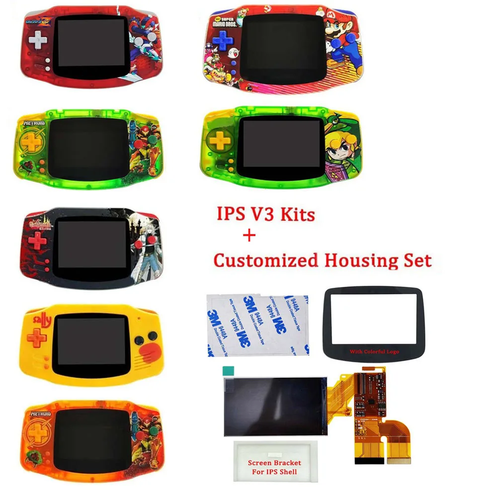 Custom-IPS-Housing-Shell-with-2023-IPS-V3-LCD-Screen-Kits-Sets-for-GBA ...
