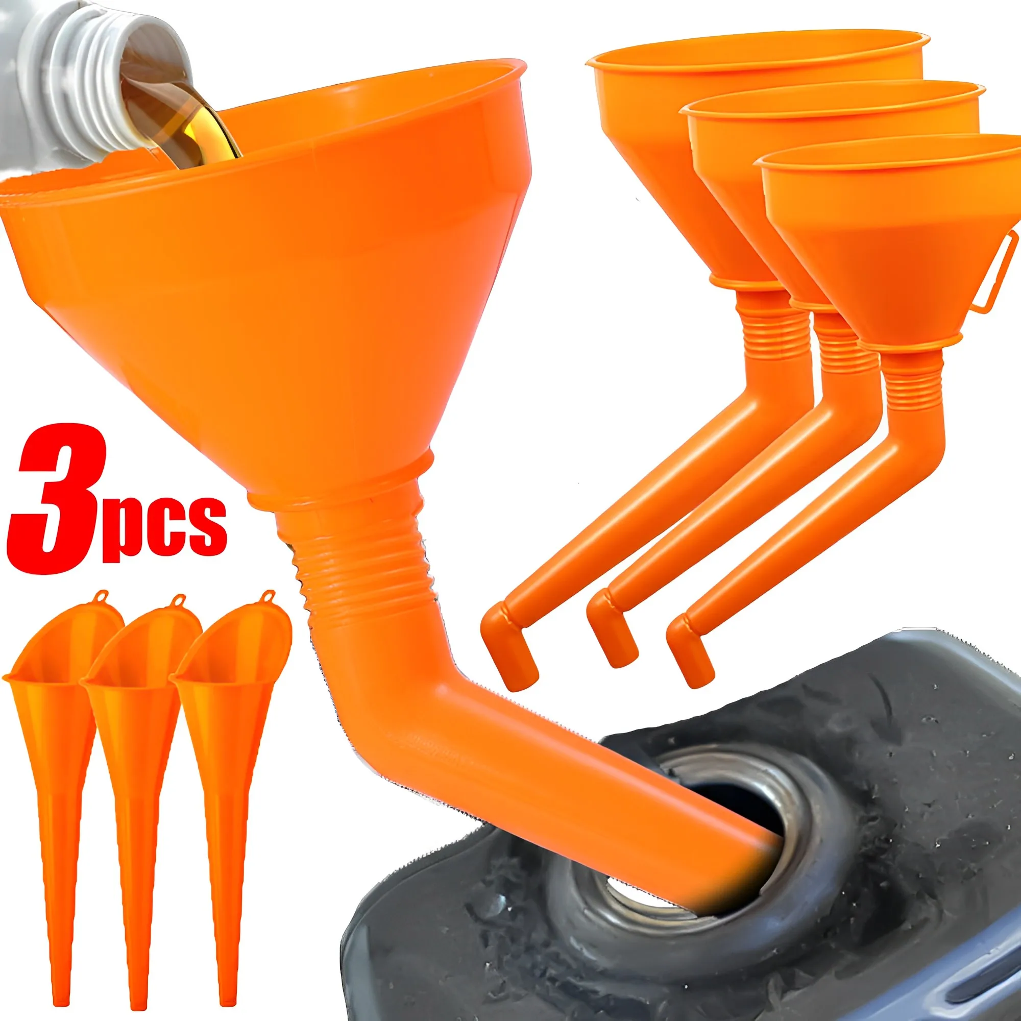 1-3Pcs-Universal-Car-Refueling-Funnel-with-Filter-Detachable-Hose ...