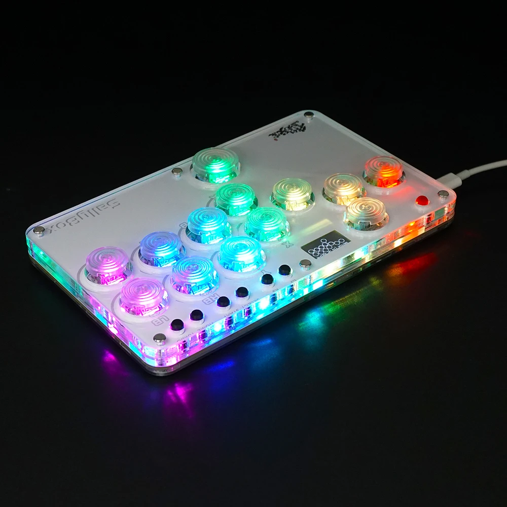 Mini HitBox WASD SOCD Fighting Stick SallyBox LED Light Controller Game ...