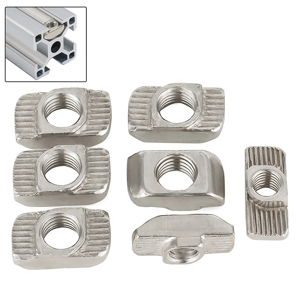 50Pcs/Lot M3 M4 M5 M6 M8 Drop In T Nut Hammer Head Sliding Nut Fasten ...