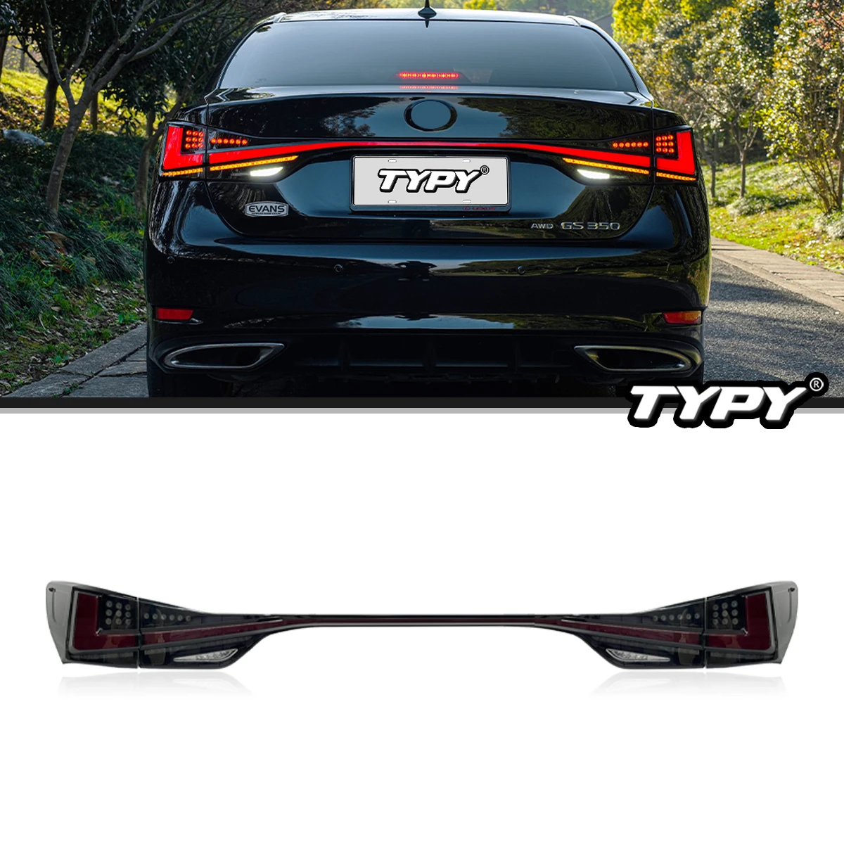 TYPY-Car-Lights-For-Lexus-GS-Tail-Light-GS250h-GS300-2012-2020-Through ...