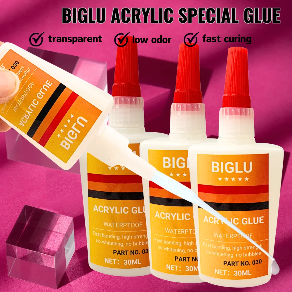30ML BIGLU Adhesive Acrylic Glue For Acrylic PMMA PC Pipe Plate Instant ...