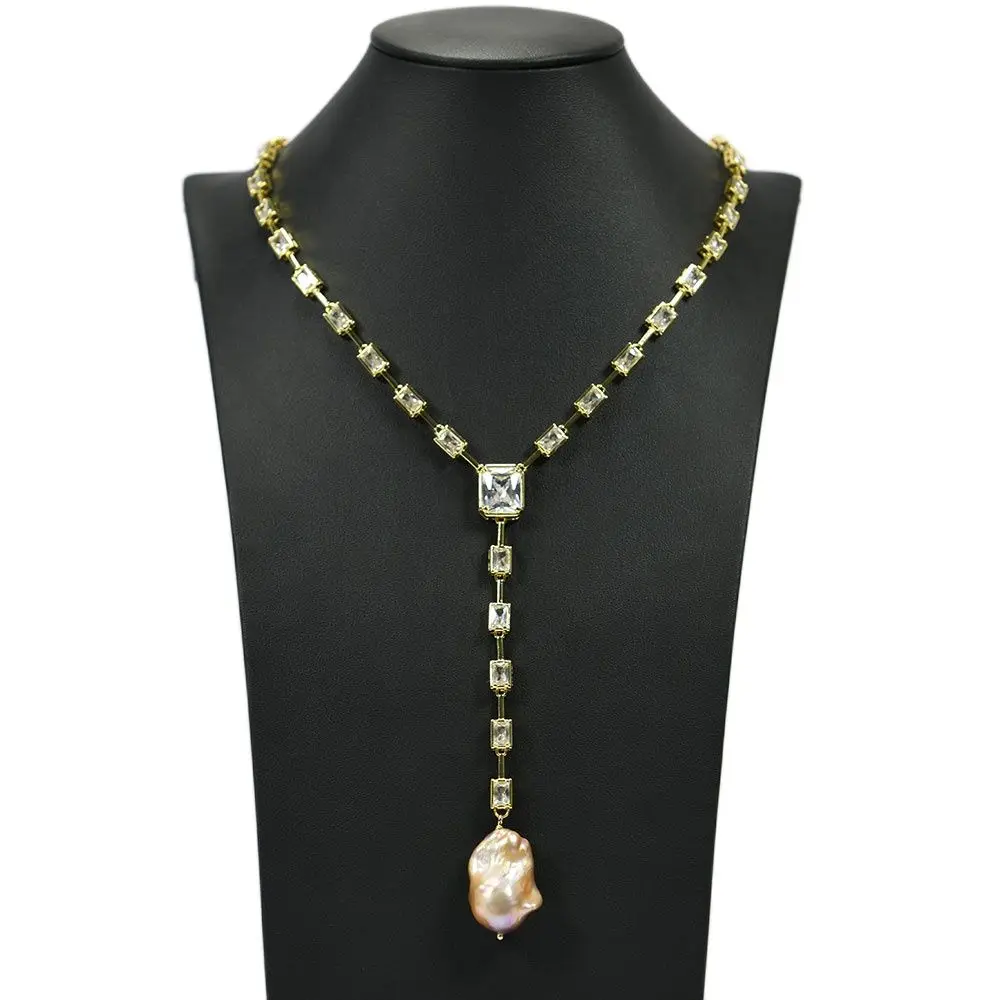 GG-Cultured-Purple-Keshi-Pearl-Rectangle-Cut-Clear-Cubic-Zirconia-Women ...