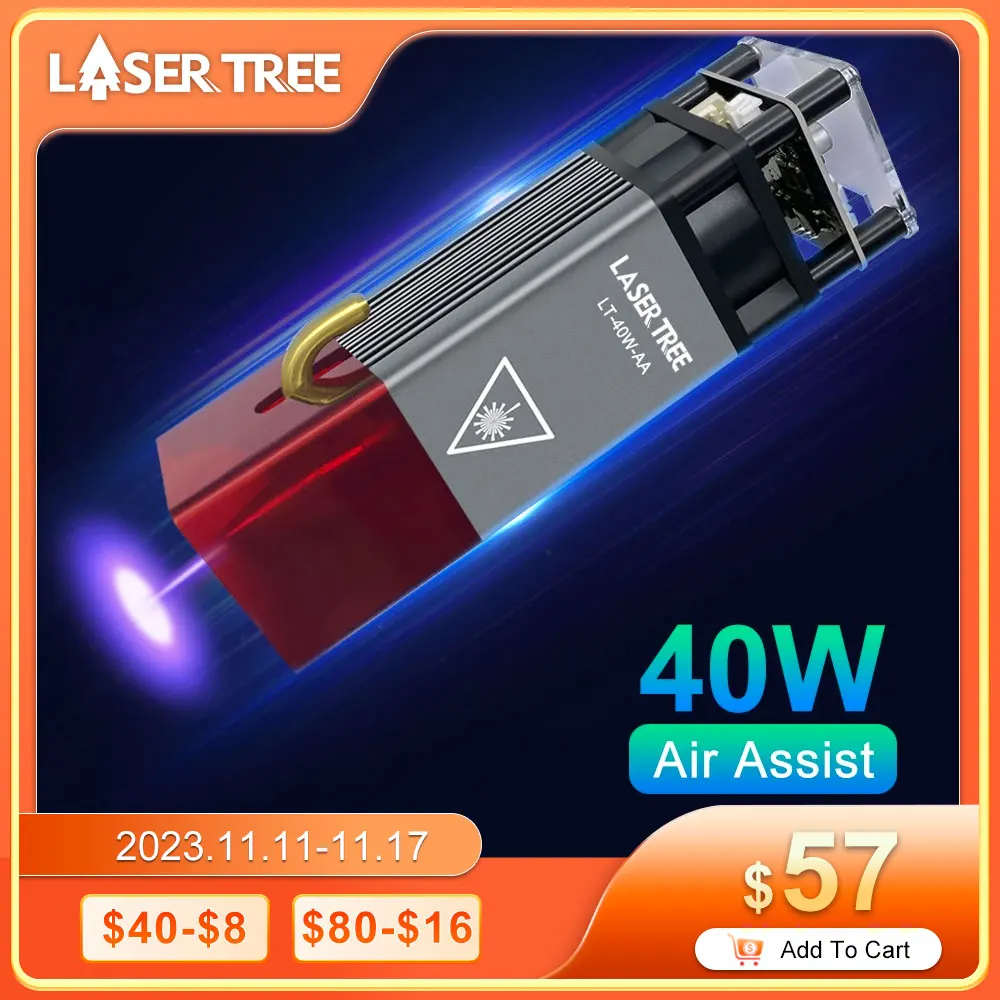 LASER TREE 40W Laser Module with Air Assist 80W High Power TTL Blue ...