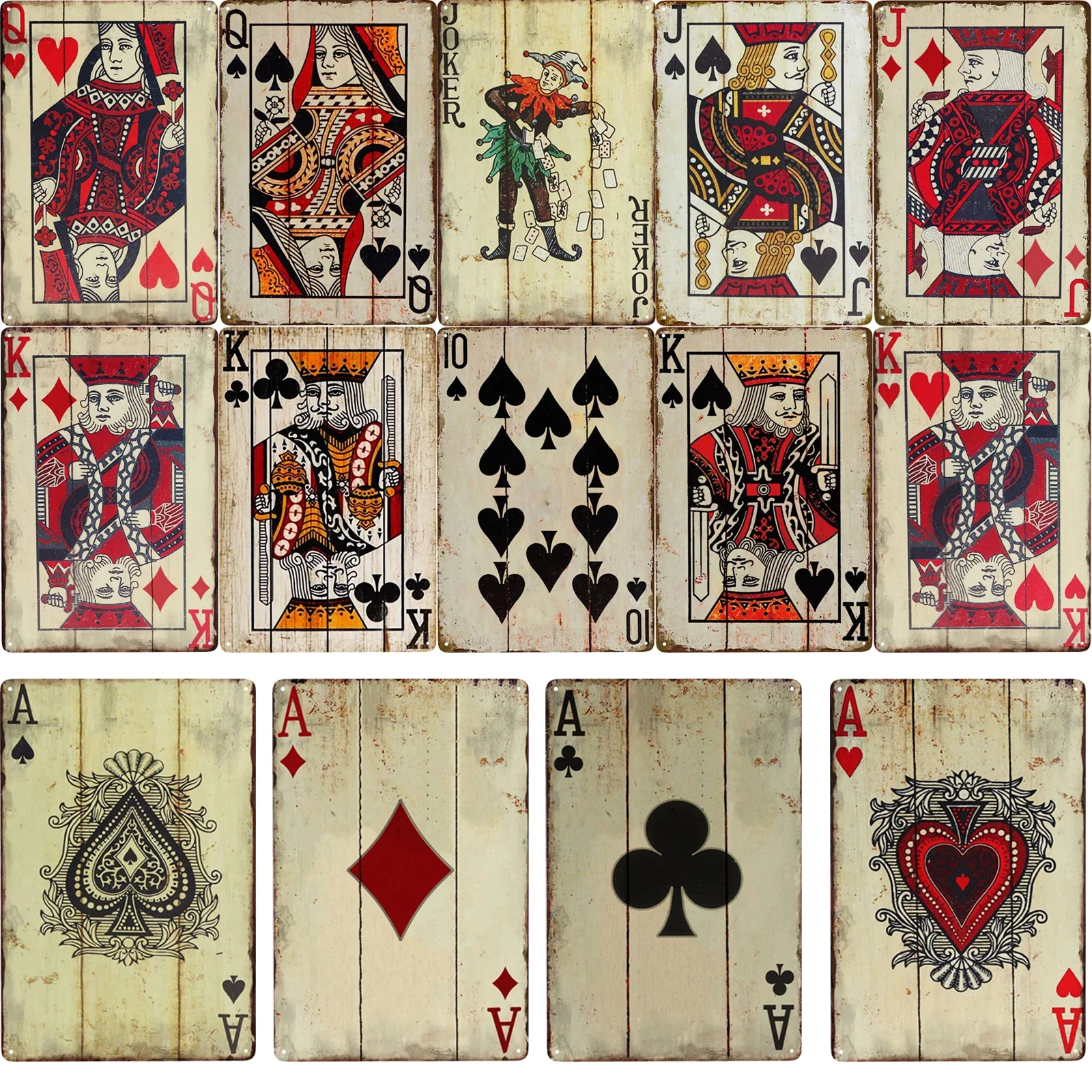 1pc-Vintage-Poker-Metal-Sign-Retro-Joker-Tin-Sign-King-Jack-Sign-Wall ...