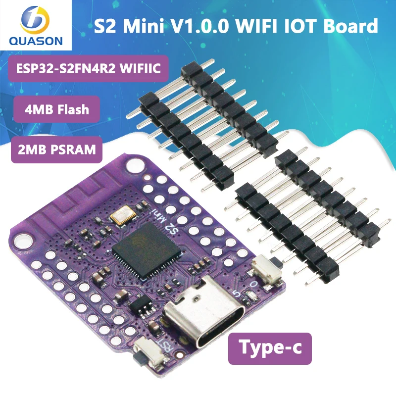 ESP32-S2-Mini-WIFI-Board-Based-ESP32-S2FN4R2-ESP32-S2-4MB-FLASH-2MB ...