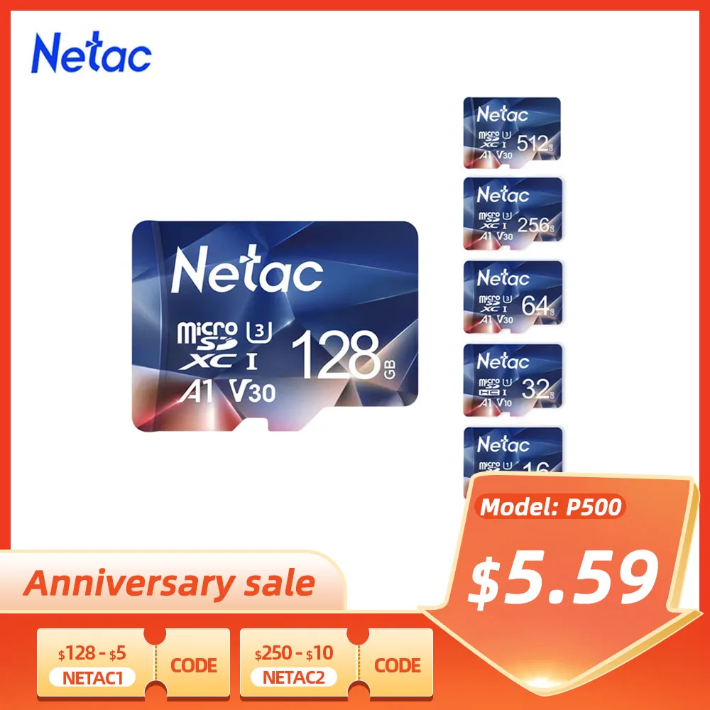 Netac A1 Memory Card 64GB 32GB 16GB Microsd TF SD Card Class10 UHS-1 ...